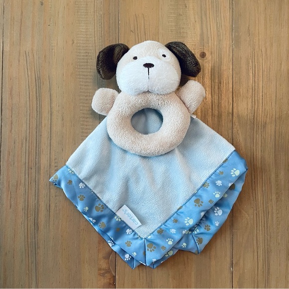 Carter's | Toys | Carters Lovey Rattle Puppy Dog Blue Paw Print Satin ...